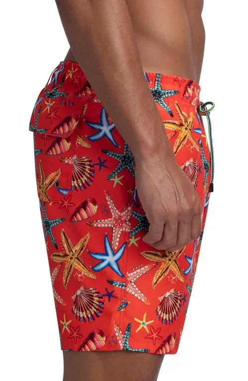 Bugatchi Starfish Shell Print Swim Trunks