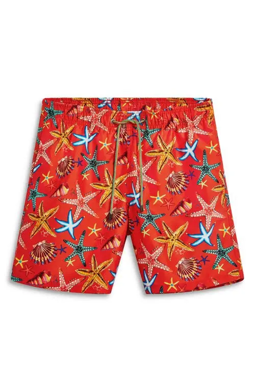 Bugatchi Starfish Shell Print Swim Trunks