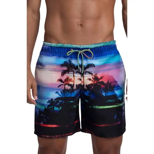 Bugatchi Printed Swim Trunks