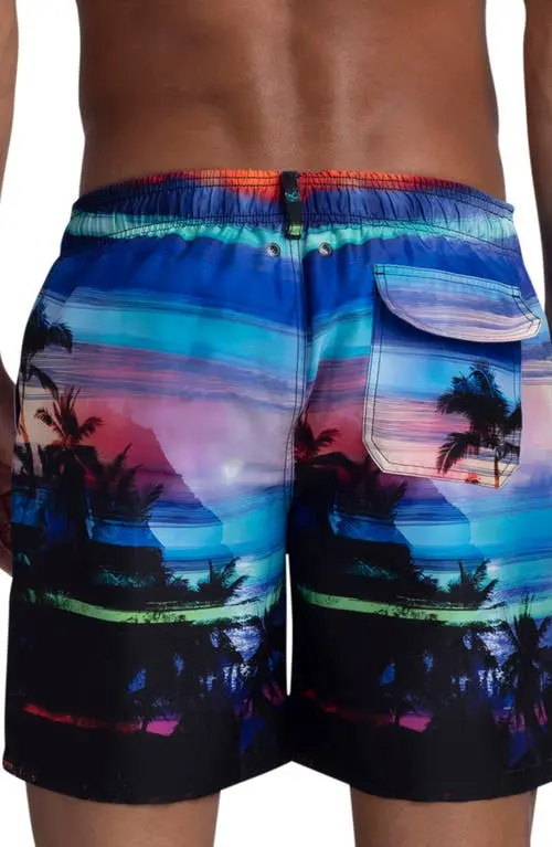 Bugatchi Printed Swim Trunks