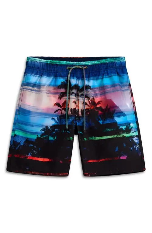 Bugatchi Printed Swim Trunks