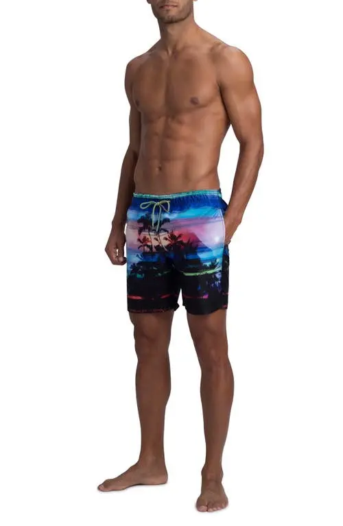 Bugatchi Printed Swim Trunks