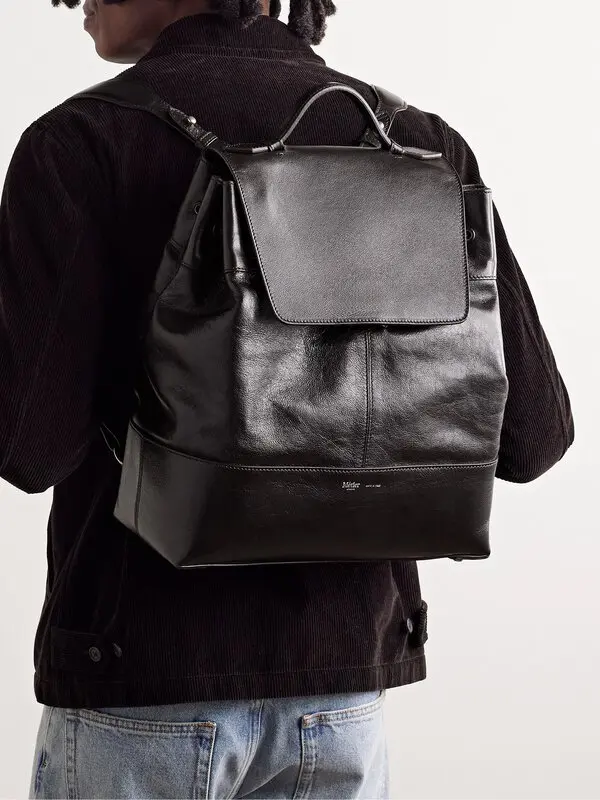 METIER Glide Full-grain Leather Backpack - Brown