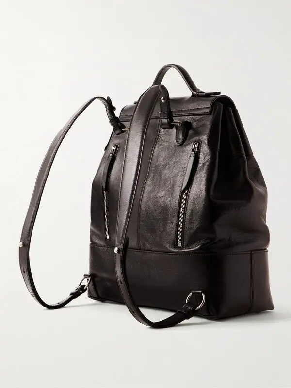 METIER Glide Full-grain Leather Backpack - Brown