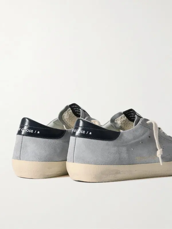 GOLDEN GOOSE Super-star Distressed Suede Sneakers - Gray