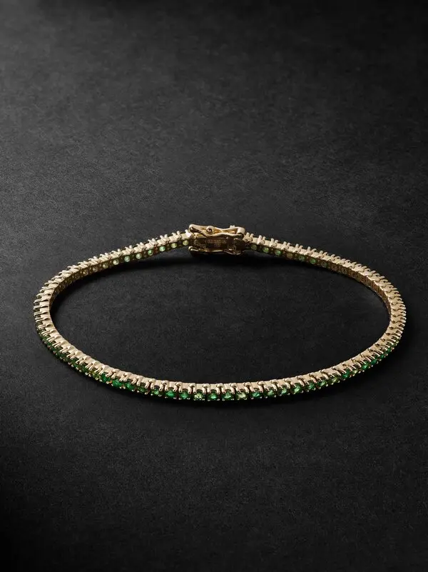 KOLOURS JEWELRY Spectra 14-karat Emerald Tennis Bracelet - Gold