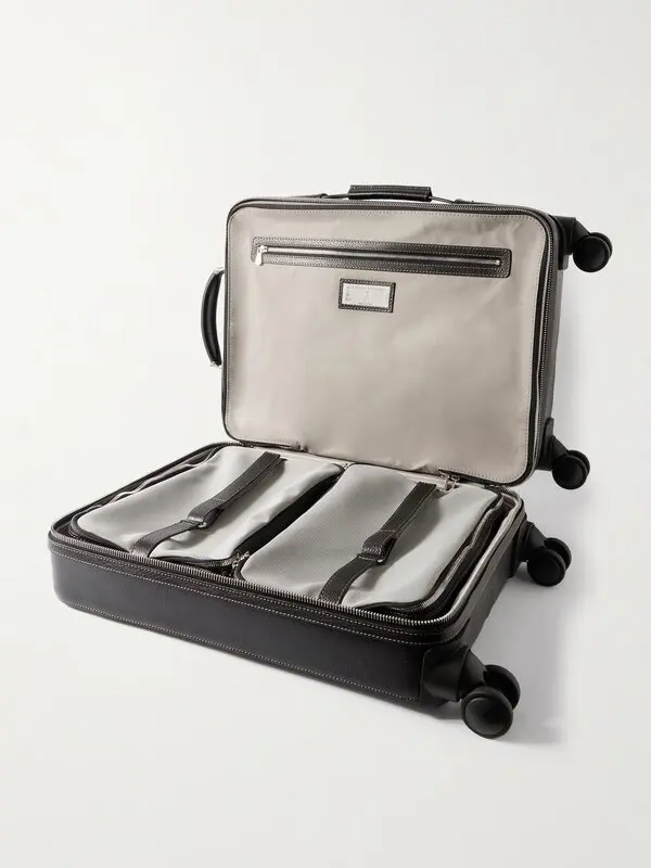 Brunello Cucinelli Full-grain Leather Carry-on Suitcase - Black