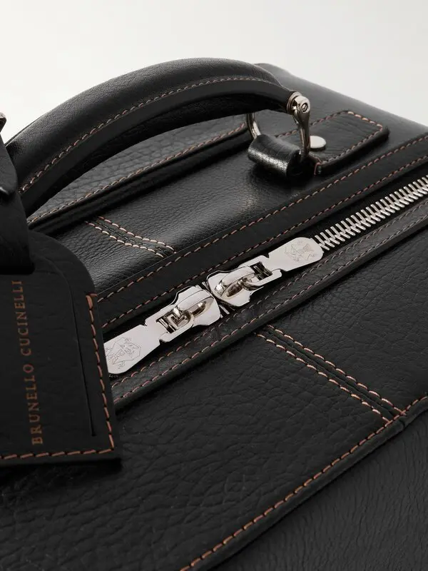 Brunello Cucinelli Full-grain Leather Carry-on Suitcase - Black