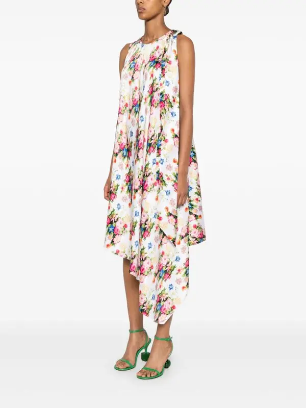 Loewe Asymmetric Midi Dress - White