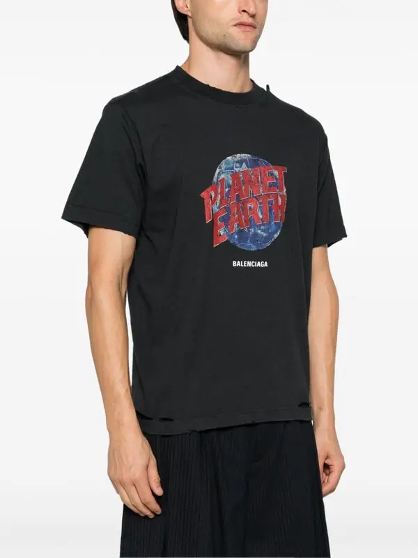 Balenciaga Planet Earth T-Shirt In Black - 40% Off | Editorialist