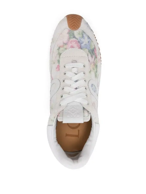 Loewe Floral-print Sneakers - Neutrals