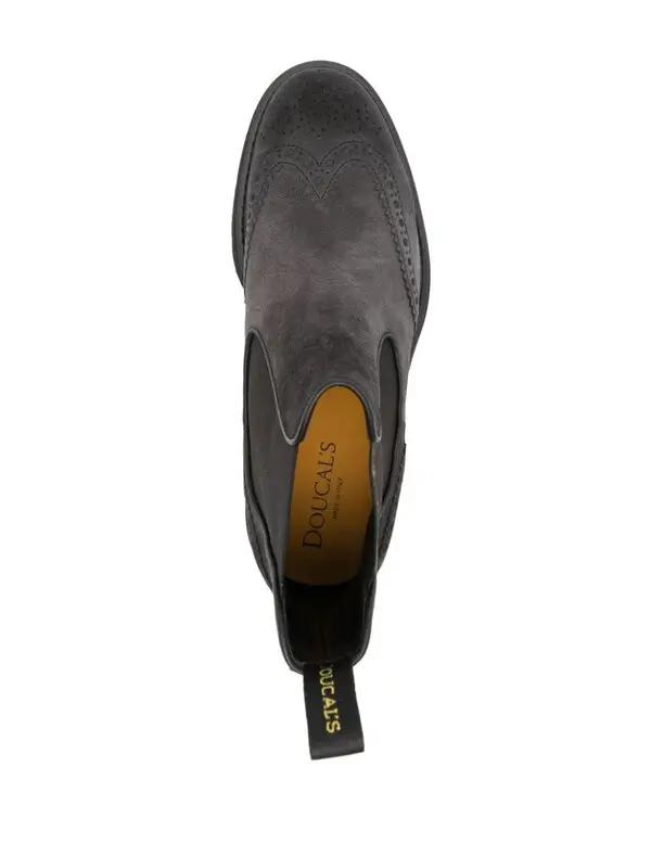 DOUCAL'S Brogue Trim Ankle Boots - Grey