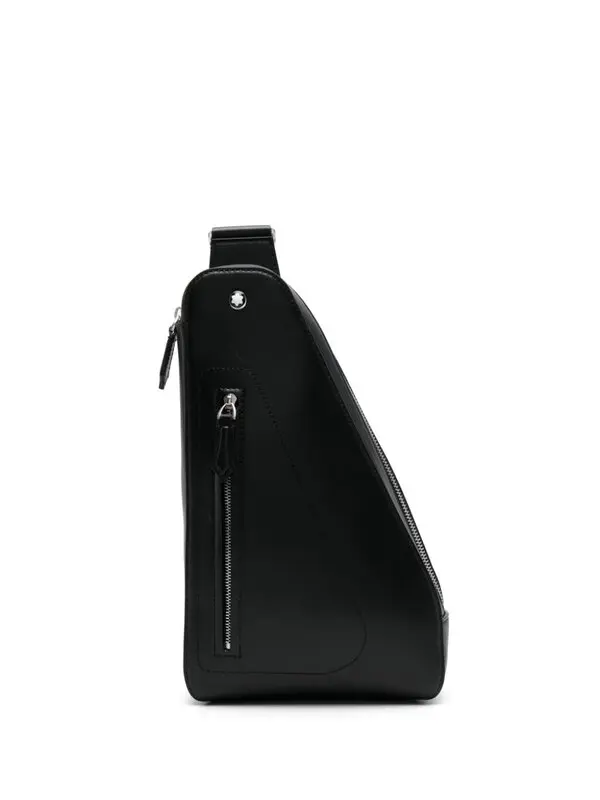 Montblanc Messenger Bag With Logo Studs - Black