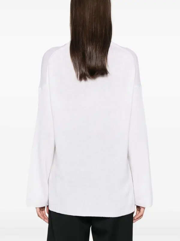 ALLUDE Cashmere Crew-neck Sweater - White