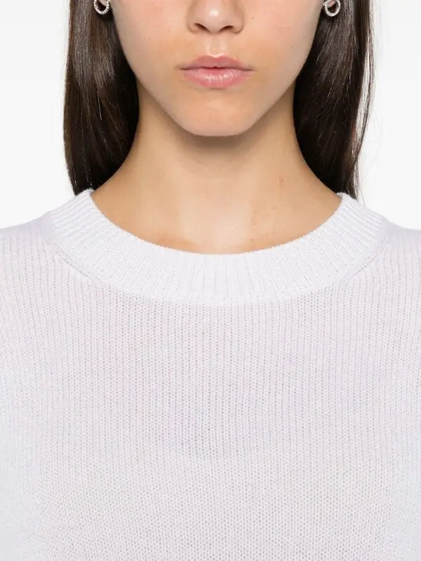 ALLUDE Cashmere Crew-neck Sweater - White