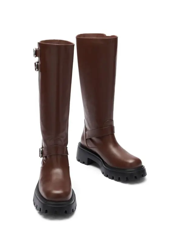 STUART WEITZMAN 50mm Emerson Moto Boots - Brown