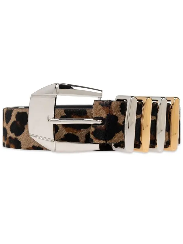 Versace Medusa Leopard Belt In Brown - 54% Off | Editorialist display picture 1