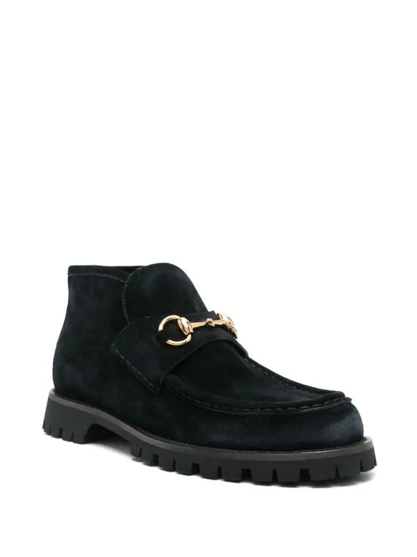 Gucci Horsebit Suede Ankle Boots