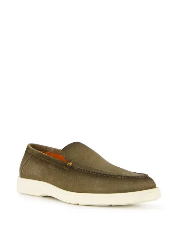 Santoni Suede Loafers - Green