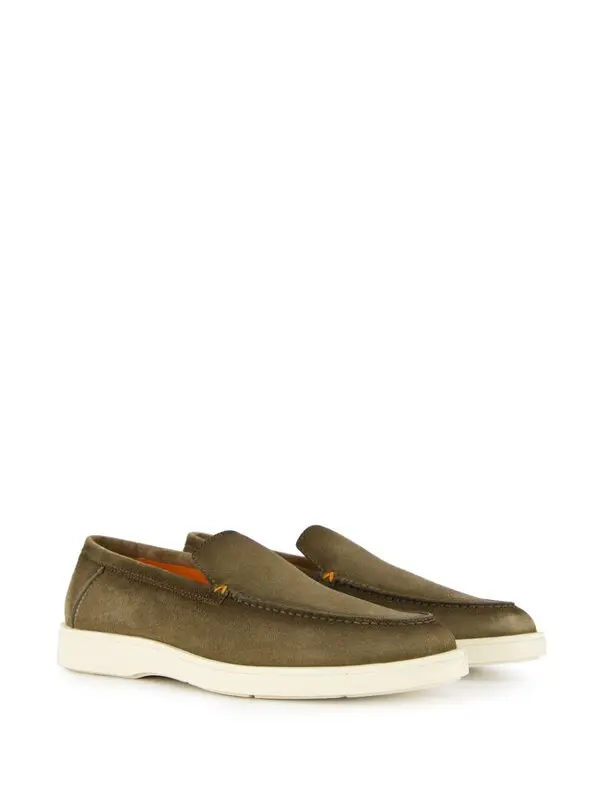 Santoni Suede Loafers - Green