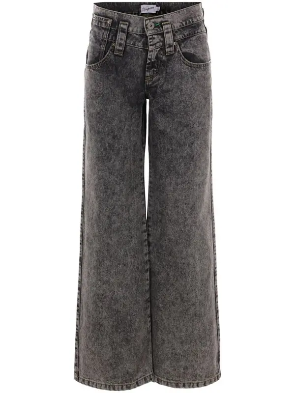 Vaquera Washed Wide-leg Jeans - Black