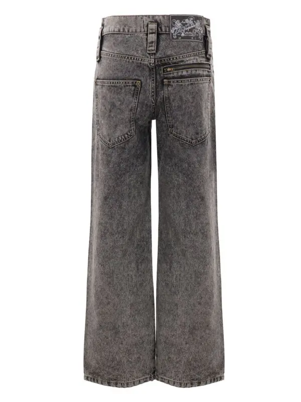 Vaquera Washed Wide-leg Jeans - Black