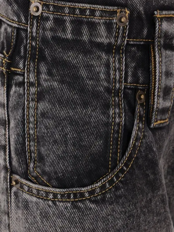 Vaquera Washed Wide-leg Jeans - Black