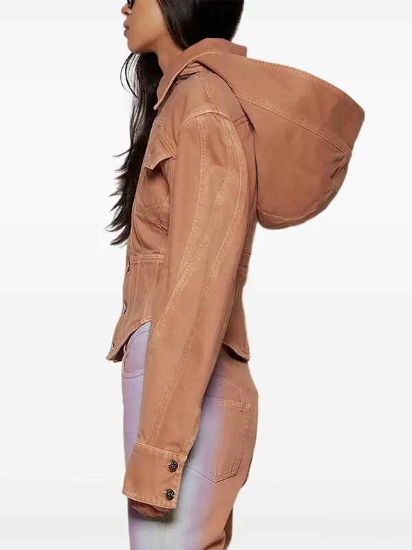 MUGLER Corseted Denim Jacket - Brown