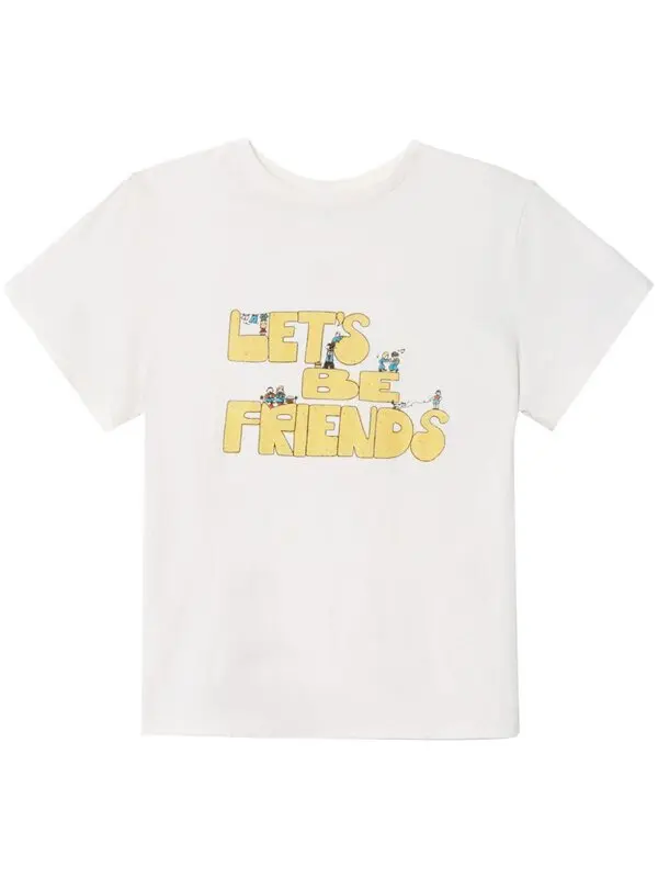 RE/DONE Graphic-print Cotton T-shirt - White