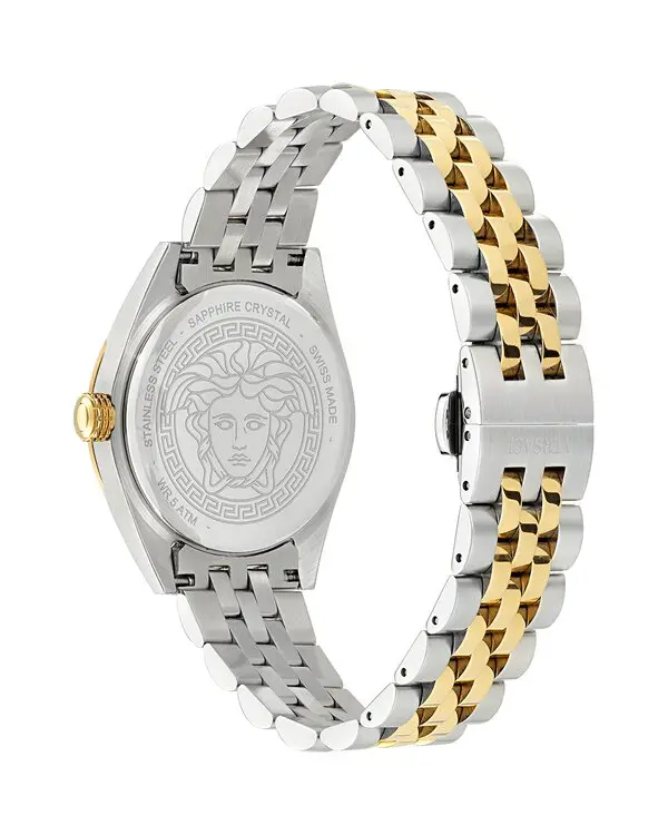 Versace V-code Two Tone Watch 36mm - Blue/two-tone