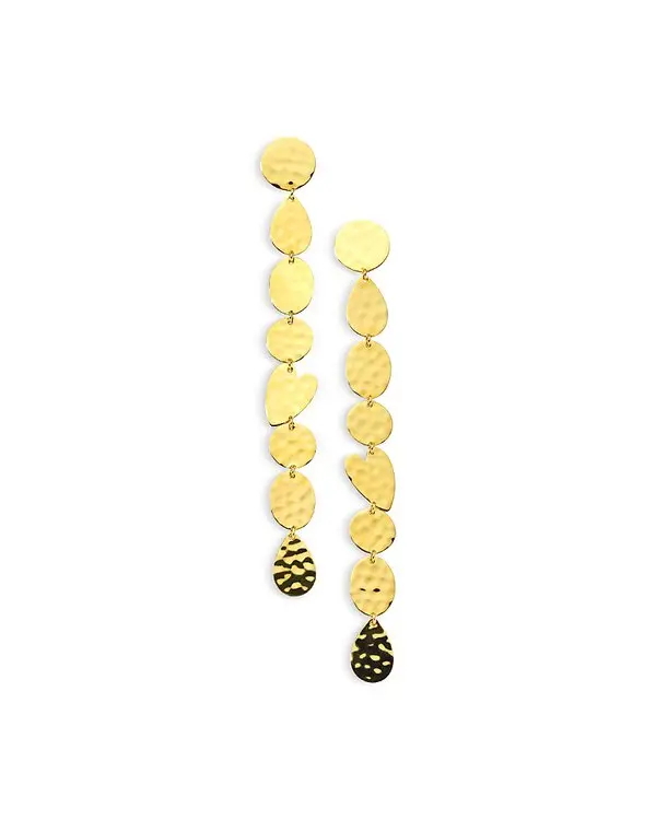 Ippolita 18k Classico Crinkle Mixed Shape Linear Drop Earrings - Gold