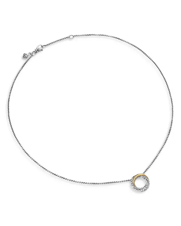 David Yurman Crossover Pendant Necklace - Silver/gold