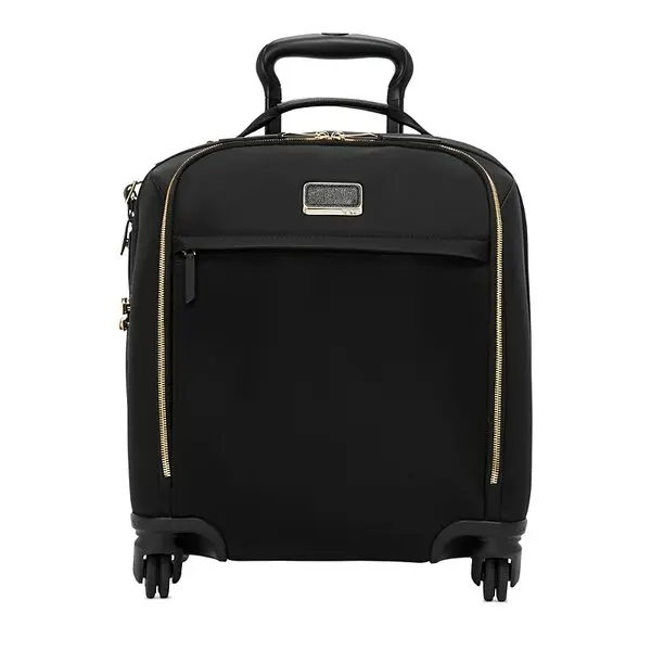 Tumi Voyageur Leger Compact 4 Wheel Carry On Luggage - Black/gold