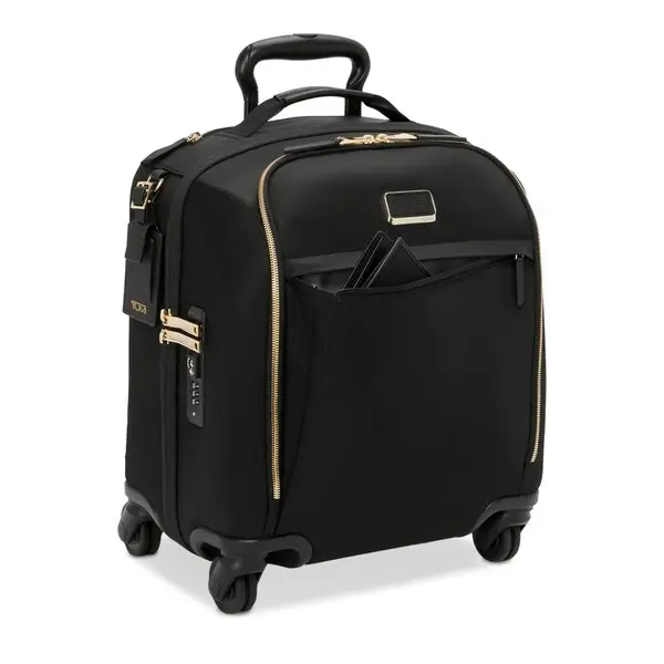 Tumi Voyageur Leger Compact 4 Wheel Carry On Luggage - Black/gold