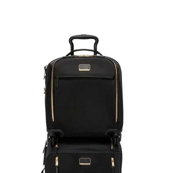 Tumi Voyageur Leger Compact 4 Wheel Carry On Luggage - Black/gold