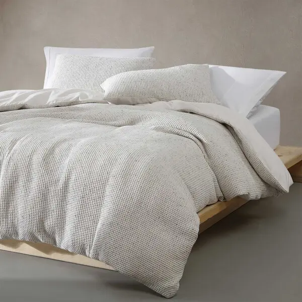 Calvin Klein Speckled Waffle Cotton 3 Piece Duvet Cover Set