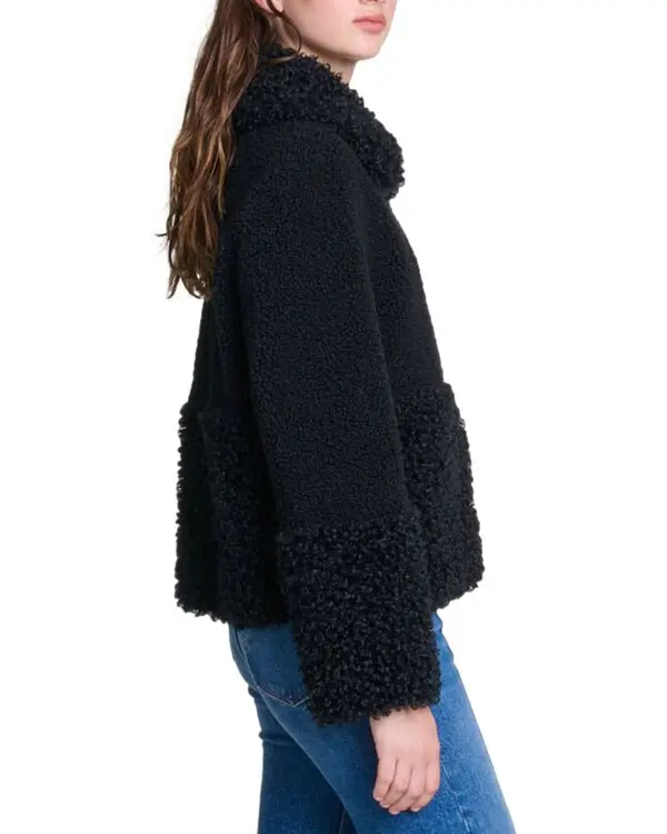 Maje Gipette Faux Fur Jacket - Black