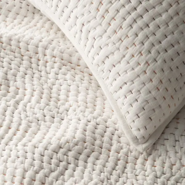 SKY Multicolor Pickstitch Quilted Euro Sham Set Exclusive - Magenta