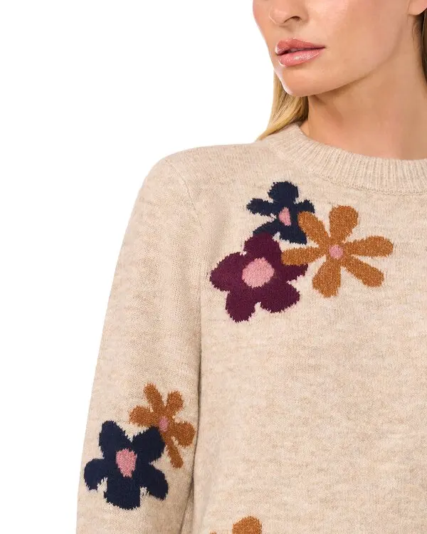 CECE DUPRAZ Floral Print Pullover Sweater