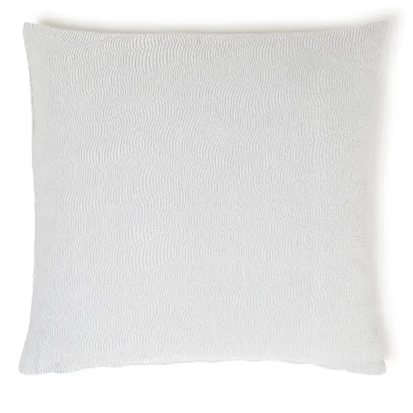 Frette Luxury Cloud Cotton & Silk Textured Euro Sham Exclusive - Light Grey