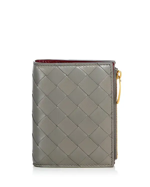 Bottega Veneta Intrecciato 15 Bi Fold Wallet - Basalt/lava