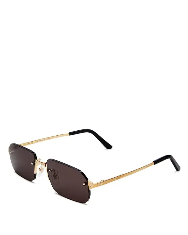 CARTIER 55mm Square Frame Sunglasses - Gold/brown Solid