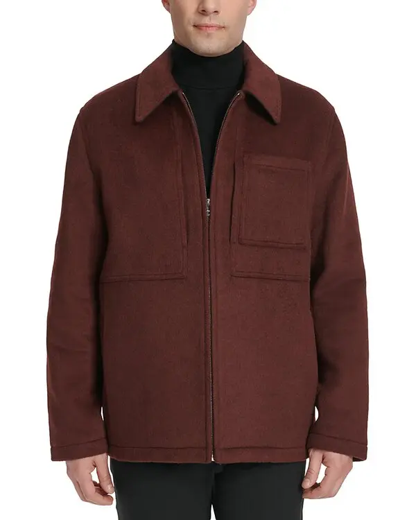 Cole Haan Zip Front Jacket - Wine