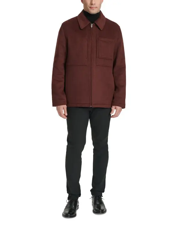 Cole Haan Zip Front Jacket - Wine