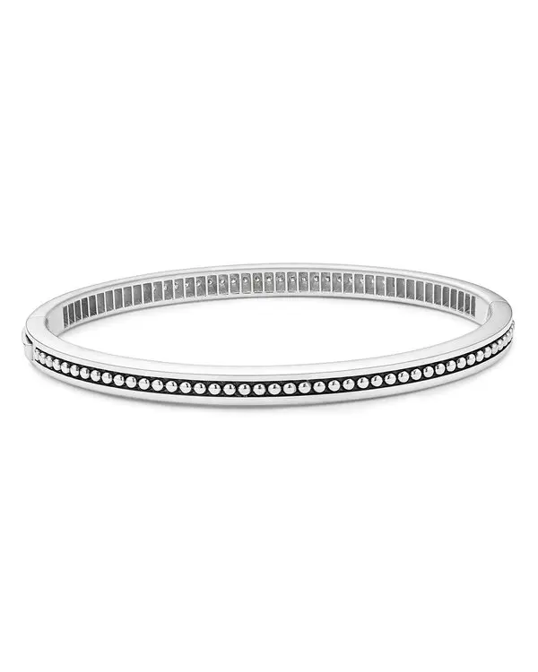 Lagos Sterling Caviar Spark Diamond Bangle Bracelet
