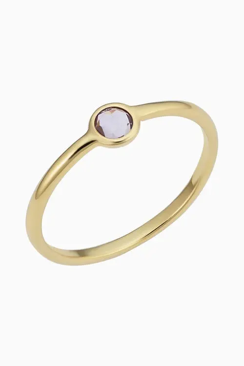 ORADINA 14k Amethyst Ring - Yellow Gold