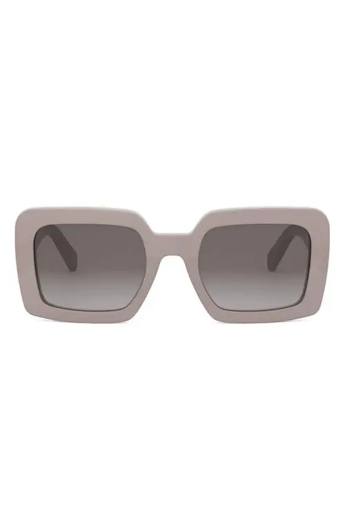 Celine Triomphe 56mm Square Sunglasses - Shiny Light Brown / Brown