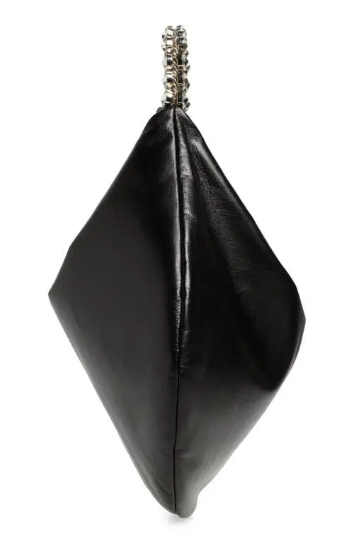 L’ALINGI Large Leather Hobo Bag With Crystal Handle
