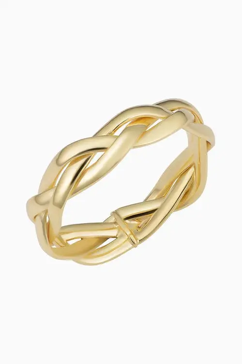 ORADINA 14k Amore Braided Ring - Yellow Gold
