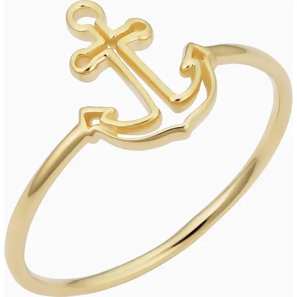 ORADINA 14k Anchor Ring - Yellow Gold